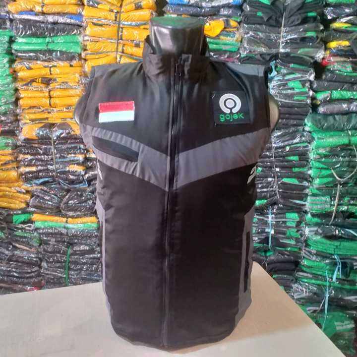 rompi gojek abu bahan tebal berkualitas/rompi ojol terbaru | Lazada ...