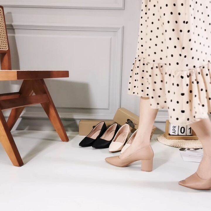 【JS】Korean loafer High Heels Sandals Block-Heel | Lazada PH