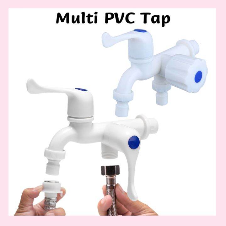 Ready Stock Pvc Tap 2 Way Kepala Paip Plastic Water Tap | Lazada