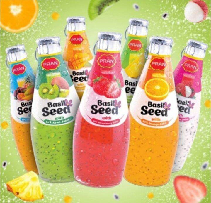 Pran Basil Seed Juice (290ml) Strawberry / Mango / Lychee NATIONWIDE ...