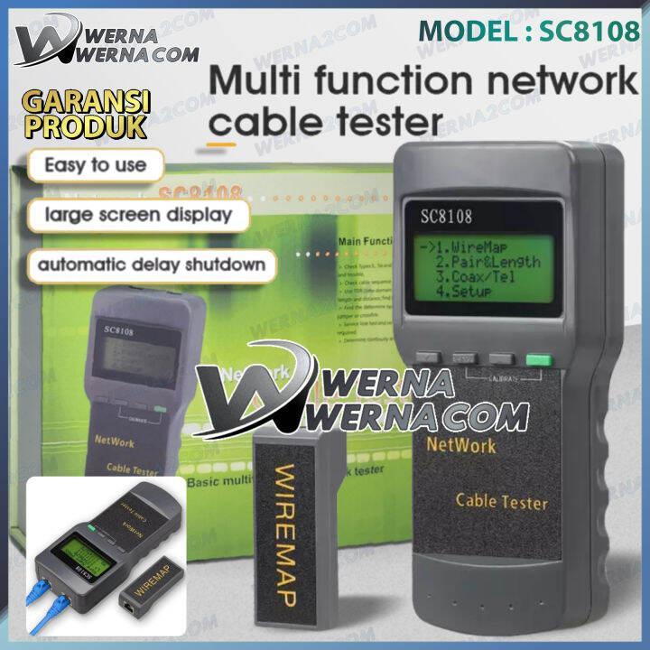 Network cable tester Digital LCD multi function tester cable SC8108 ...