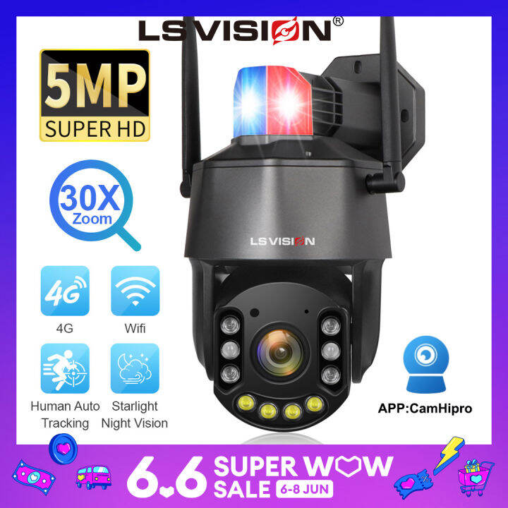 LS VISION 5MP WIFI/4G SIM CCTV Camera 30X Optical Zoom Outdoor ...