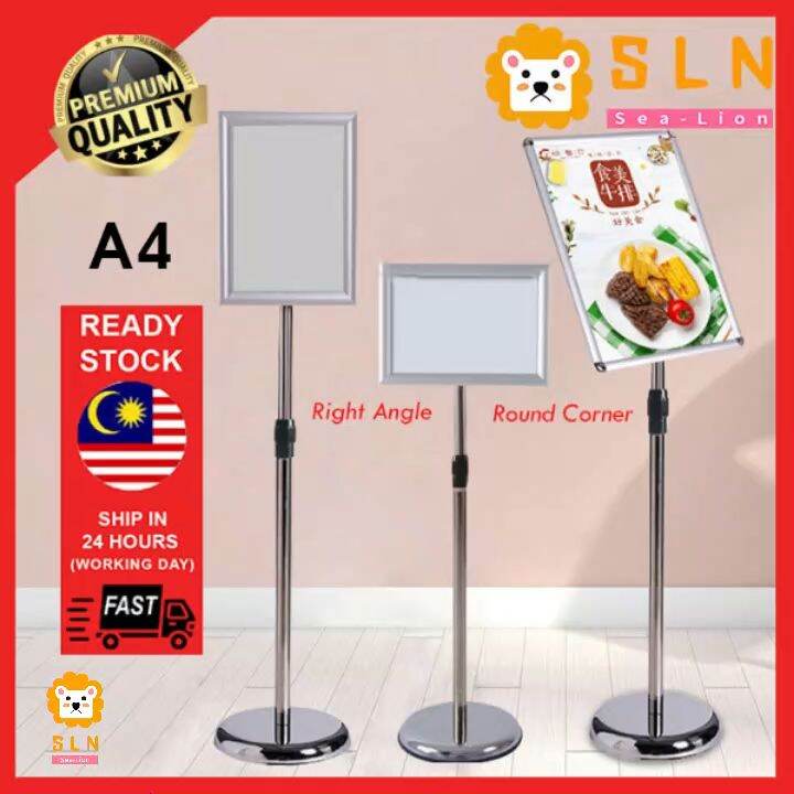 【COD】Adjustable Height A4 A3 A2 Metal Display Pedestal Sign Floor ...