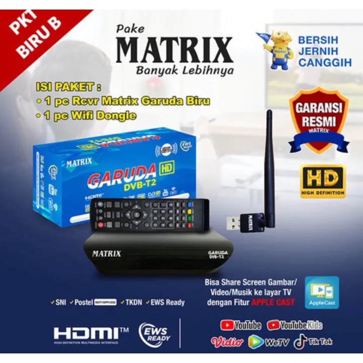 STB MATRIX APPLE SET TOP BOX DIGITAL DVB T2 GARUDA BIRU 1080P SUPER ...