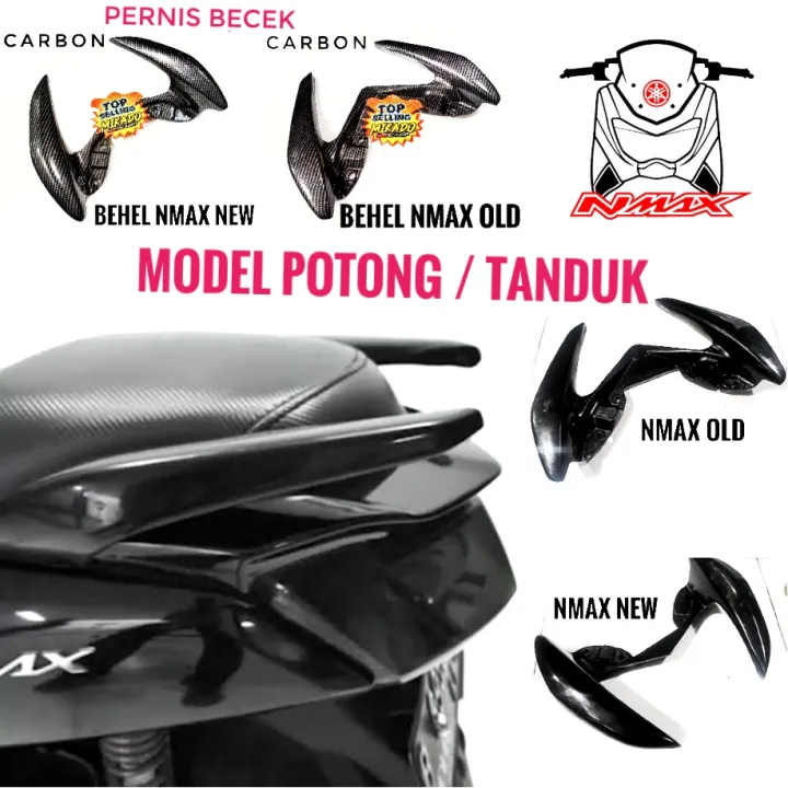 BEHEL NMAX MODEL TANDUK POTONG ORIGINAL DAN CARBON BEGEL RUSA OLD NEW ...