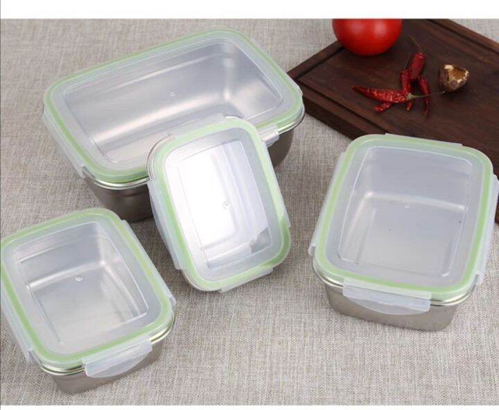 【Ready stock 550ml】304 food grade sealed keeping box stainless steel ...