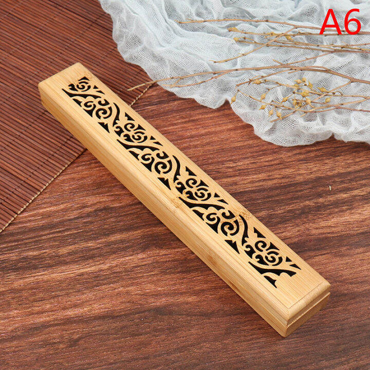 WOADA Bamboo Wooden Incense Stick Holder Burning Joss Insence Box ...