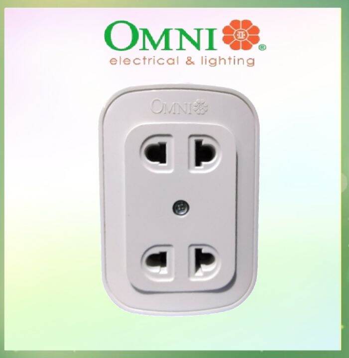 OMNI 2GANG SURFACE TYPE UNIVERSAL OUTLET EXTENSION CORD OUTLET 10AMP ...