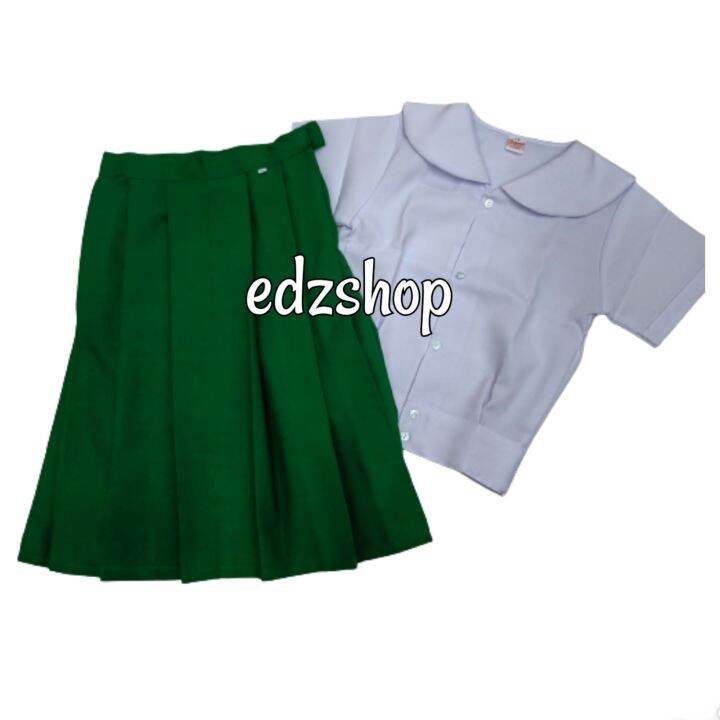 blouse&skirt emerald green school uniforme | Lazada PH