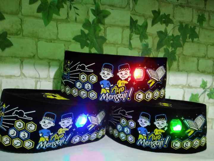 Peci Anak led menyala/Peci karakter kopiah songkok Anak laki-laki umur ...