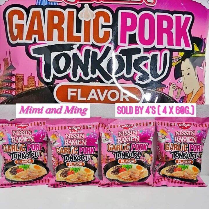 Nissin Ramen Garlic Pork Instant Noodles Tonkotsu Flavor. Sold by 4’s ...