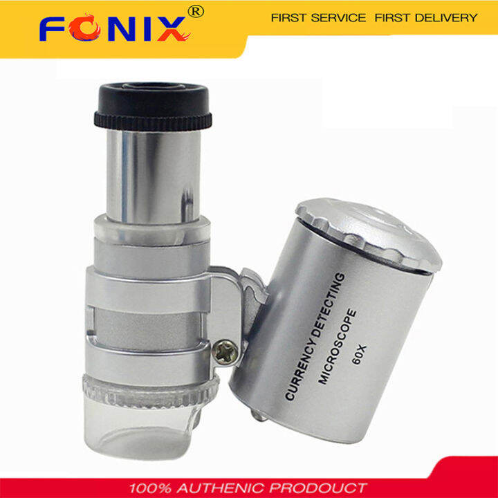 FONIX Handheld Magnifying Glass 60X Microscope Loupe Portable Pocket ...