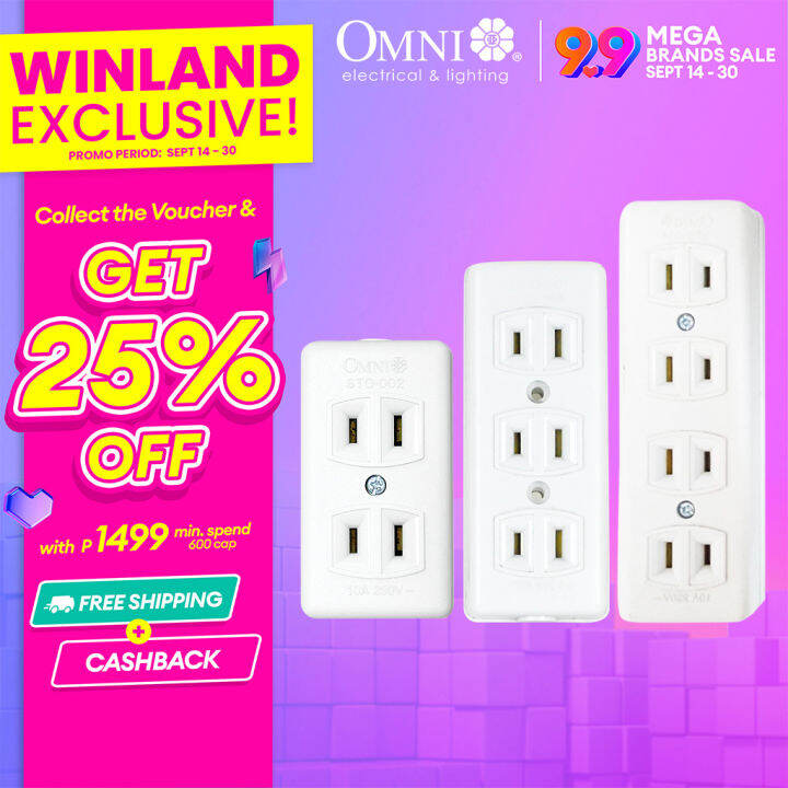 OMNI by Winland 2-Gang / 3-Gang / 4-Gang Spring Type Outlet 10A | 250V ...