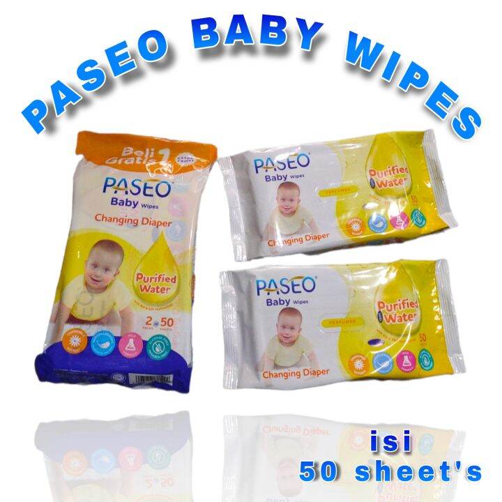Tissue Basah Baby Wipes (isi 50 sheet's) √ Paseo Baby Wipes √ tisu ...