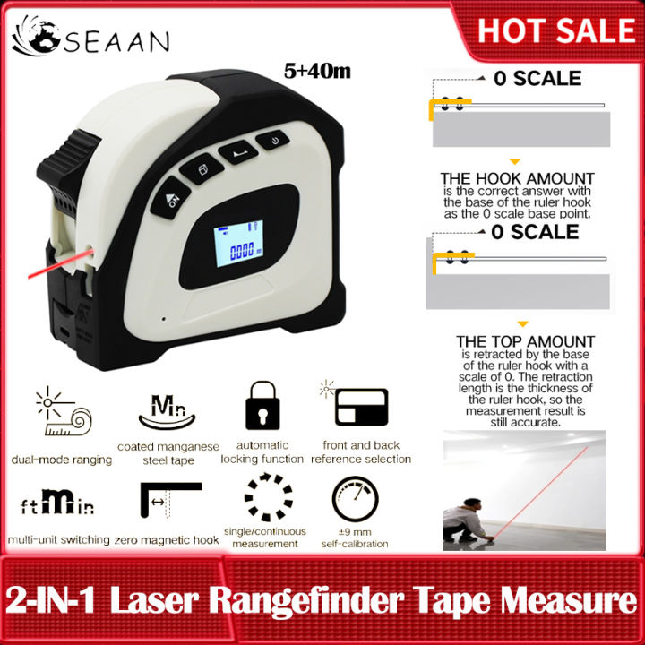 Laser Rangefinder Tape Measure Infrared Multifunction Measuring ...