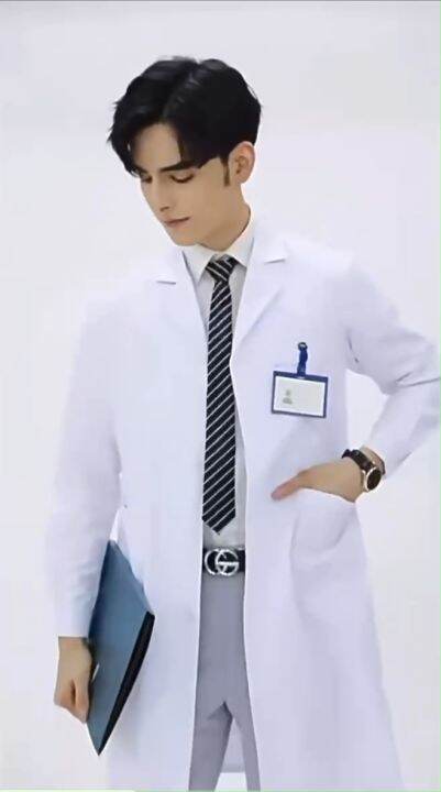 Doctor Coat White Lab Gown White Lab Coat Long Sleeve Laboratory Gown ...