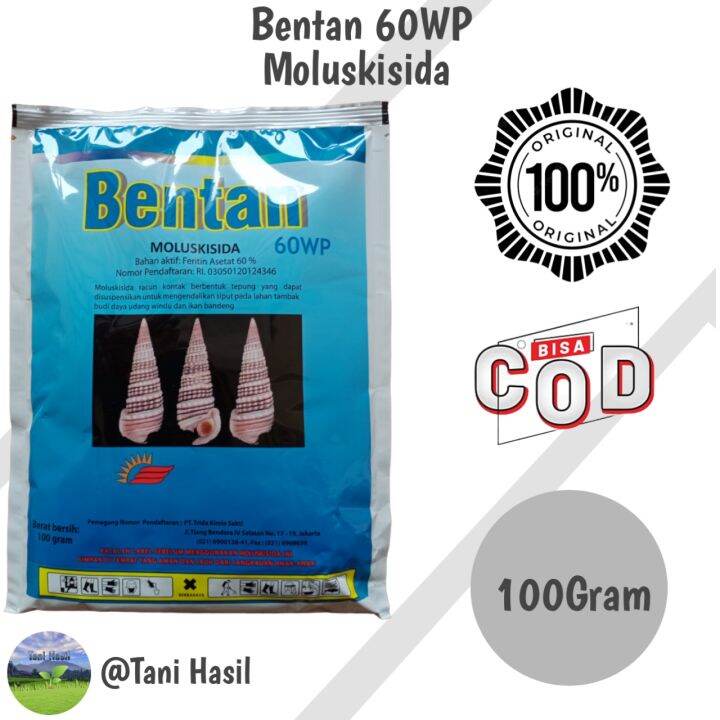 BENTAN 60 WP 100 GRAM/bentan obat keong/bentan racun keong/OBAT ...