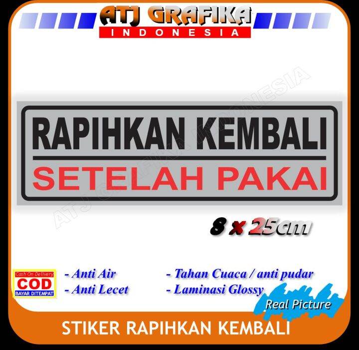 stiker rapihkan kembali setelah pakai sticker barang gudang toko lemari ...