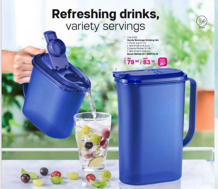 TUPPERWARE BEVERAGE DRINKING SET 1.9L / 1.1L | Lazada
