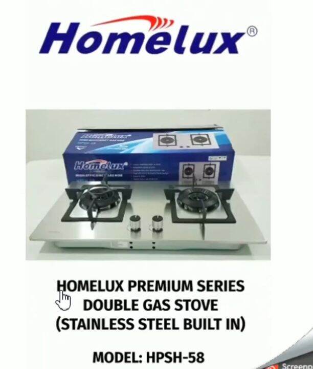 HOMELUX PREMIUM STAINLESS STEEL GAS STOVE HPSH-58 Double Gas Stove ...