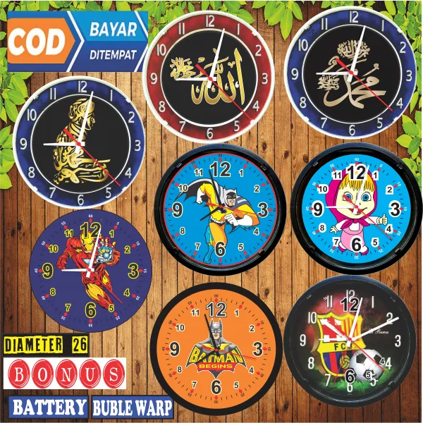 jam dinding tempel tembok motif kaligrafi terbaru murah | Lazada Indonesia