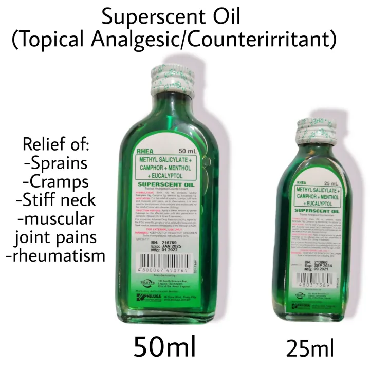 Superscent Oil 25ml/50ml (Topical Analgesic/Counterirritant) per pc ...