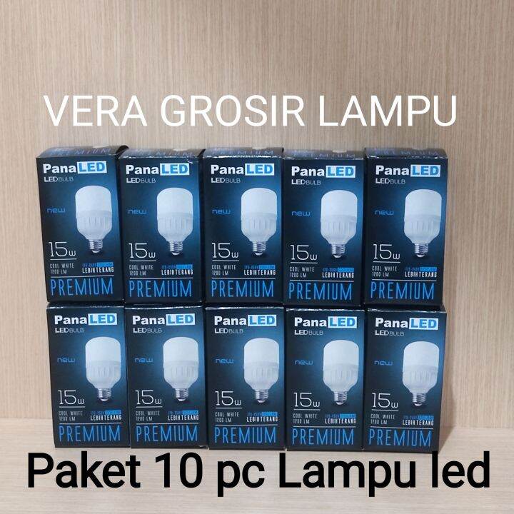 Paket 10 pc Lampu led Panaled premium by Luby 15W cahaya putih E27 | Lazada Indonesia