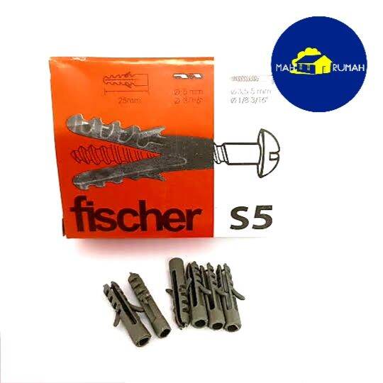 GMP - Fisher S5 5mm S 5 Fiser Viser Baut Dinding Tanam Tembok (1kotak isi +-100biji) | Lazada ...