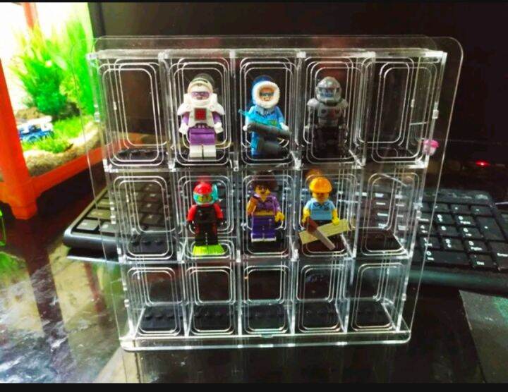 RAK LEGO 15 KOTAK BAHAN FULL AKRILIK ADA TUTUP NYA | Lazada Indonesia