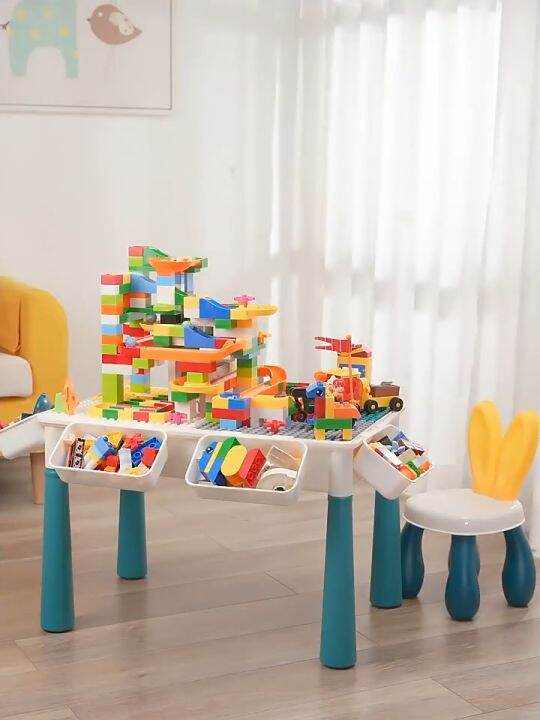 Building Blocks Table Set with 502pcs Blocks Table Build and Play Set ...