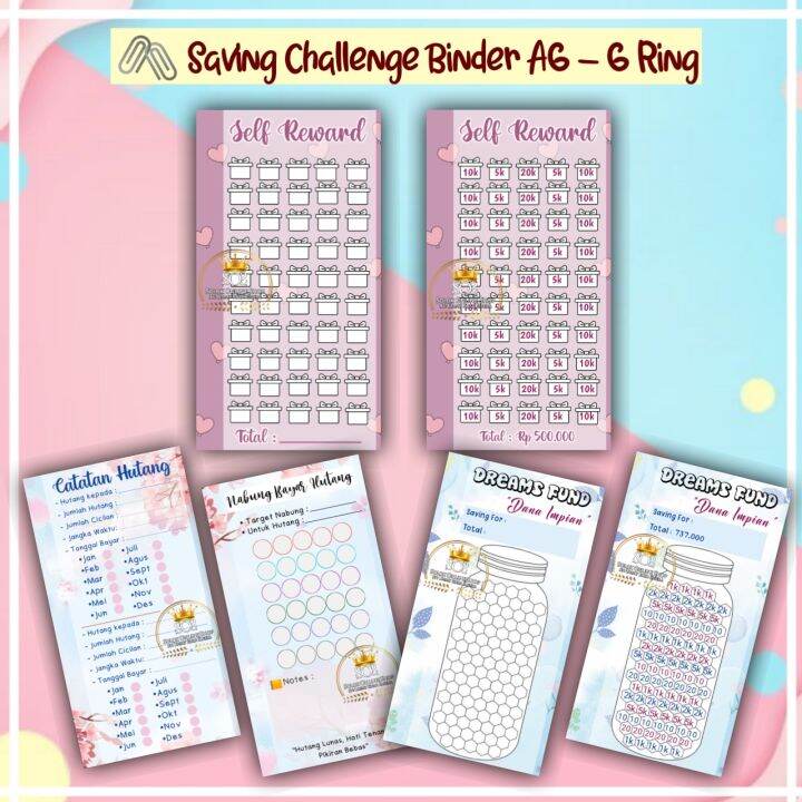 [Bundle] Tabungan Binder Kertas Saving Challenge A6 - 6 Ring | Lazada Indonesia