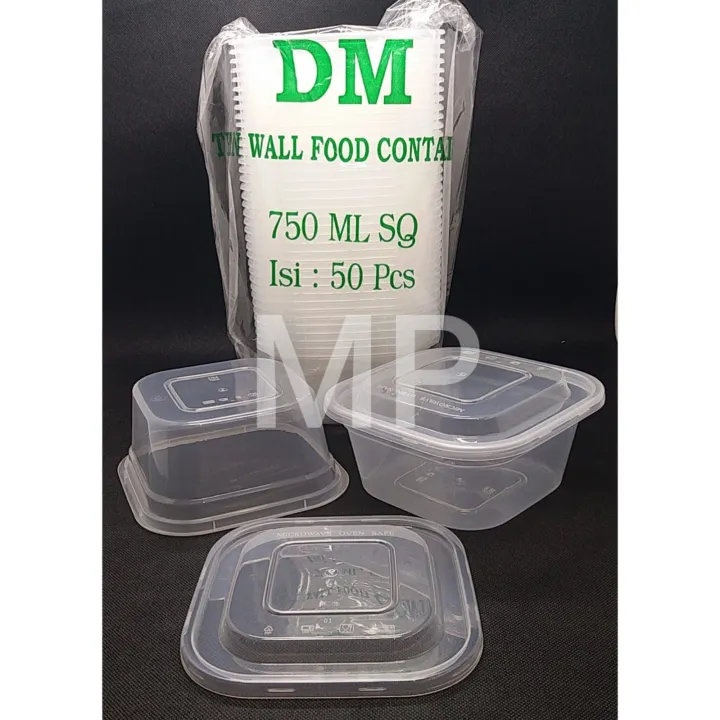 Thinwall Food Container SQ 750ml Thin Wall Kotak Plastik Isi 25pcs | Lazada Indonesia
