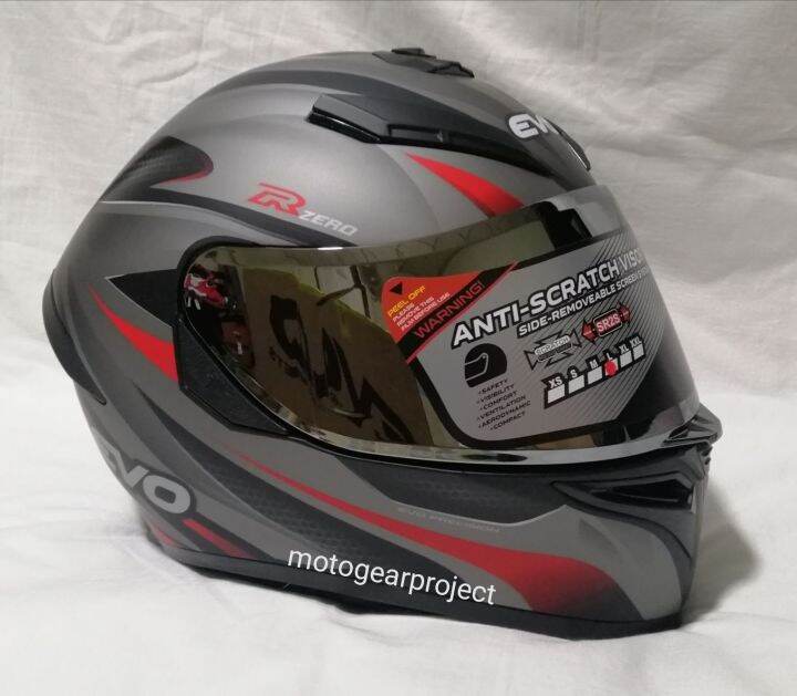 EVO GSX-3000 V2 Renegade Black Red Dual Visor Full Face Helmet | Lazada PH