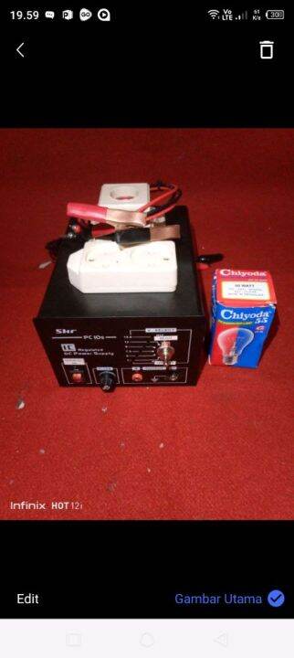 SETRUM BABI 10 AMPER SISTEM KEJUT DAN LENGKET INPUT MENGGUNAKAN AKI/PLN ...