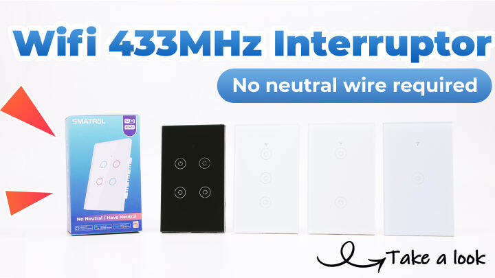 SMATRUL WiFi Switch RF433MHZ Smart Wall Light Switch, No need neutral ...