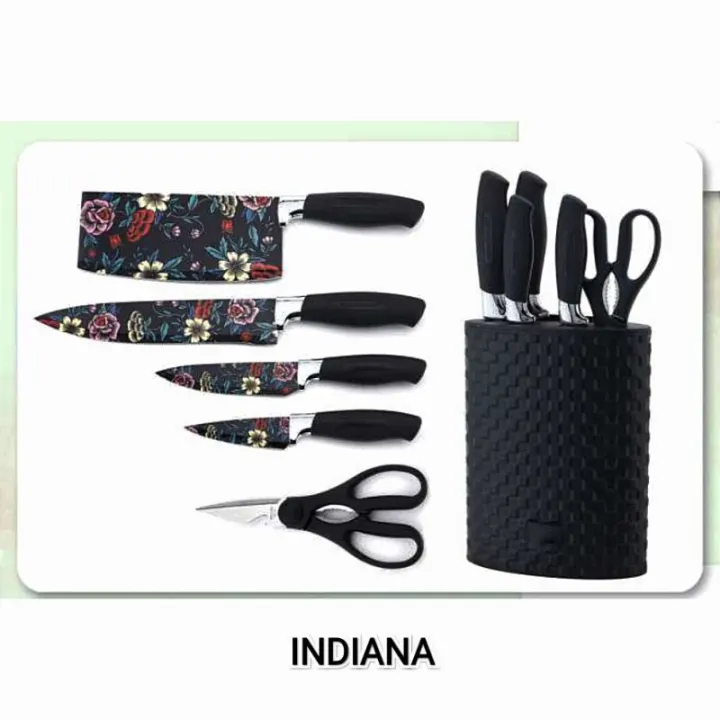 Giacomo Set Pisau Dapur Anti Karat Decorated Stainless Steel Kitchen ...
