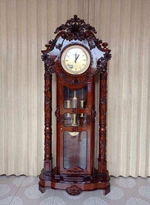 Jam Hias Berdiri Kayu Jati Ukiran Jeporo Jateng Luxury 90 Cm x 35 Cm x ...