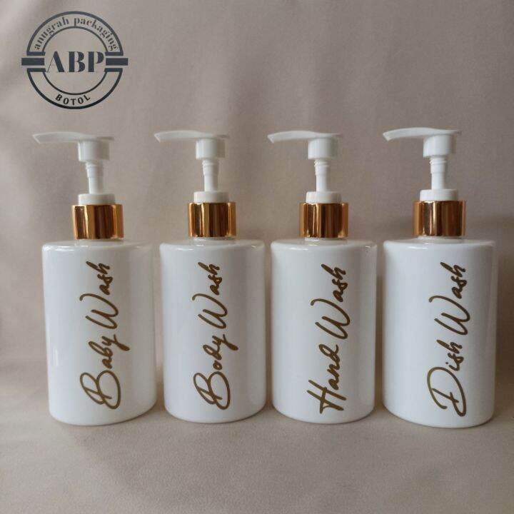 Botol Sabun Cair Pump lucu 250 ml rf putih Travel plastik cuci piring ...