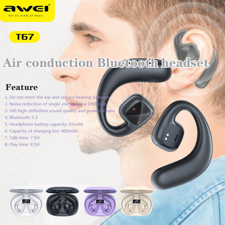 Awei T67 Air-Conducted Sports Bluetooth Earphone Wireless Bluetooth 5.3 ...