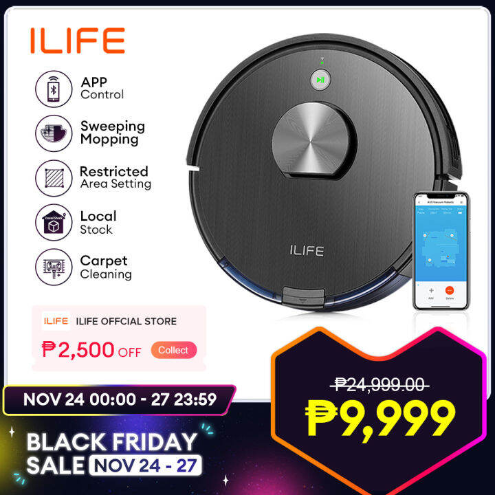 ILIFE A10s Robot Vacuum Cleaner Sweep& Mop 4000Pa Strong Suction RoboVac App Remote Control For ...