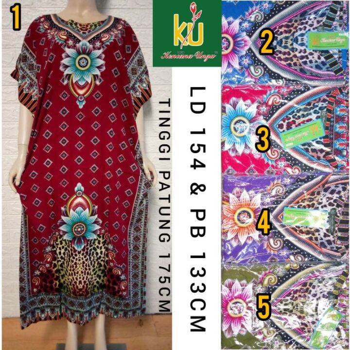 Ld Kalong KUi-Jumbo Batik Kencana Ungu Label Hijau Longdress Daster ...