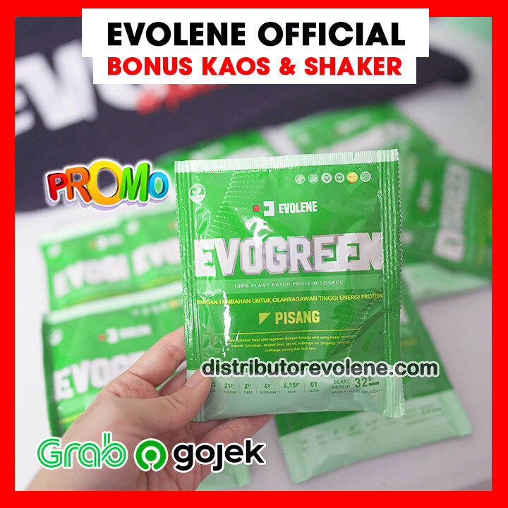 EVOGREEN EVOLENE Evo Green Vegan Whey Protein Plant Banana Pisang 12 ...