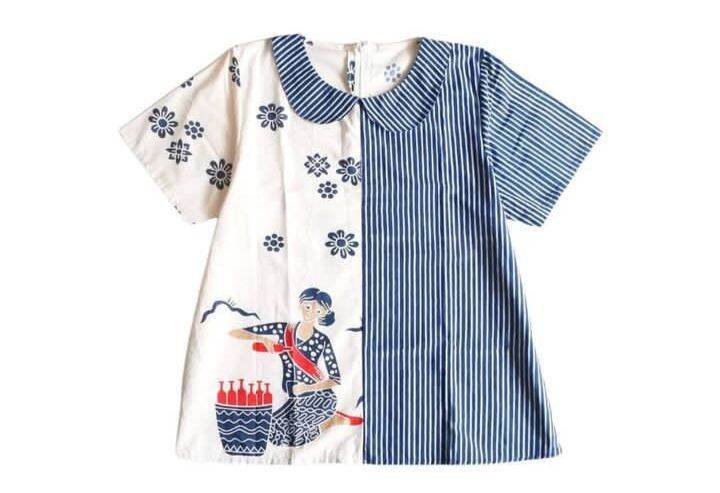 Blus Batik lurik wanita modern solo recommended kombinasi dengan batik jamu putih | Lazada Indonesia