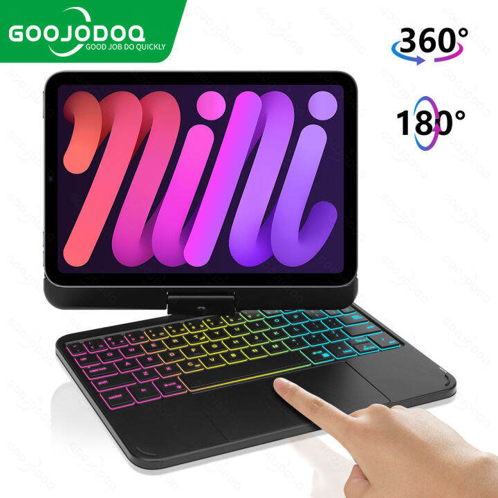 GOOJODOQ Magic Keyboard For iPad Mini 6 Case Magnetic Leather Flip iPad ...