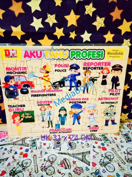 Puzzle/Pazel/Puzel /Puzel/Pazel Karton Besar Edukasi Aku Tahu Profesi ...
