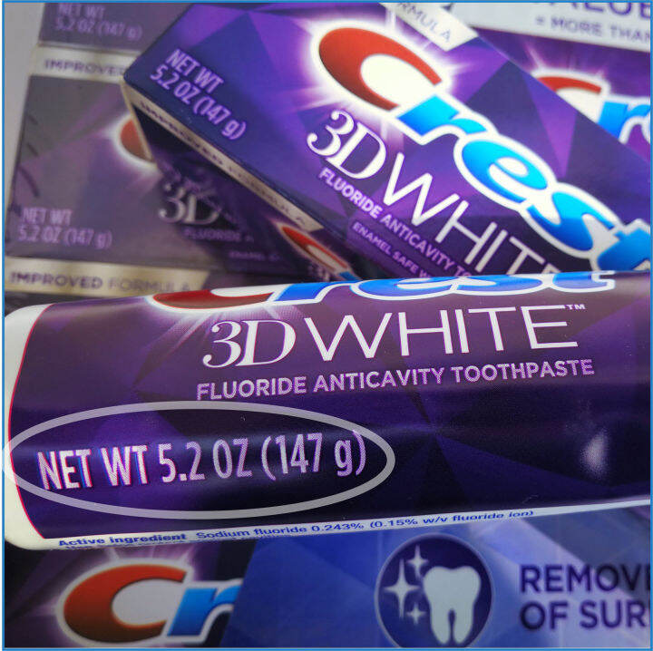 (Exp Jun 2024 ) Crest ยาสีฟัน ฟันขาว 147 g. นำเข้าจากอเมริกา Crest 3D White Ultra Whitening ...