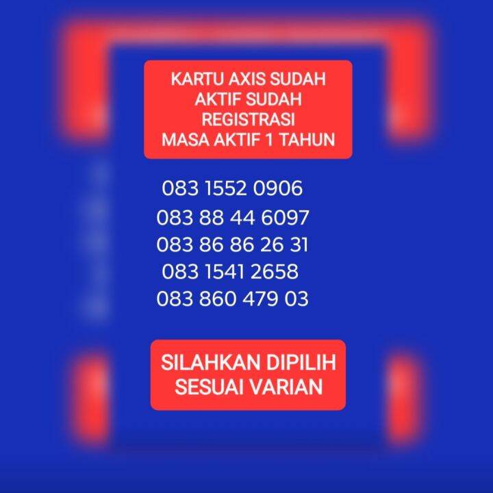 Kartu AXIS 11 DIGIT / 11 ANGKA / Nomor Langka / Aktif 1 Tahun (2024) | Lazada Indonesia