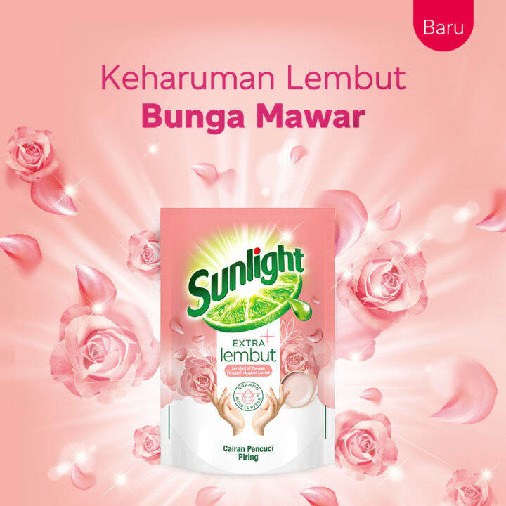 SUNLIGHT - Extra Lembut - Bunga Mawar - Refill 650 mL | Lazada Indonesia