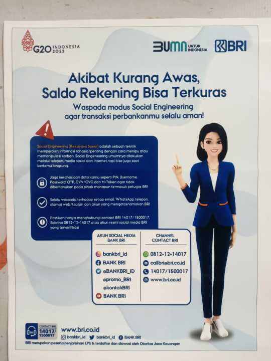 STIKER VINYL POSTER PERINGATAN BRI 1, UKURAN : 40 X 60 CM, 1 LEMBAR ...