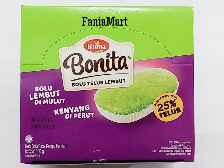 Bolu Bonita Rasa Pandan isi 12pc (Kemasan baru tanpa box) | Lazada ...